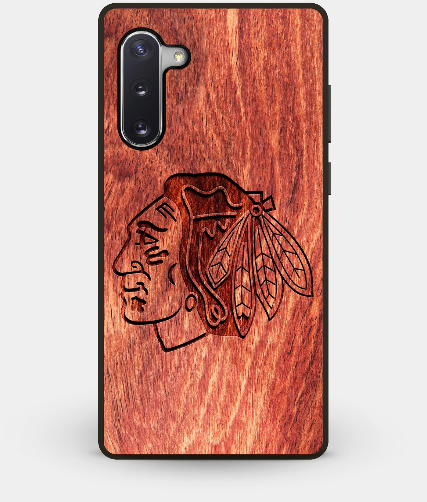 Custom Engraved Wood Chicago Blackhawks Note 10 Case - Free Custom ...